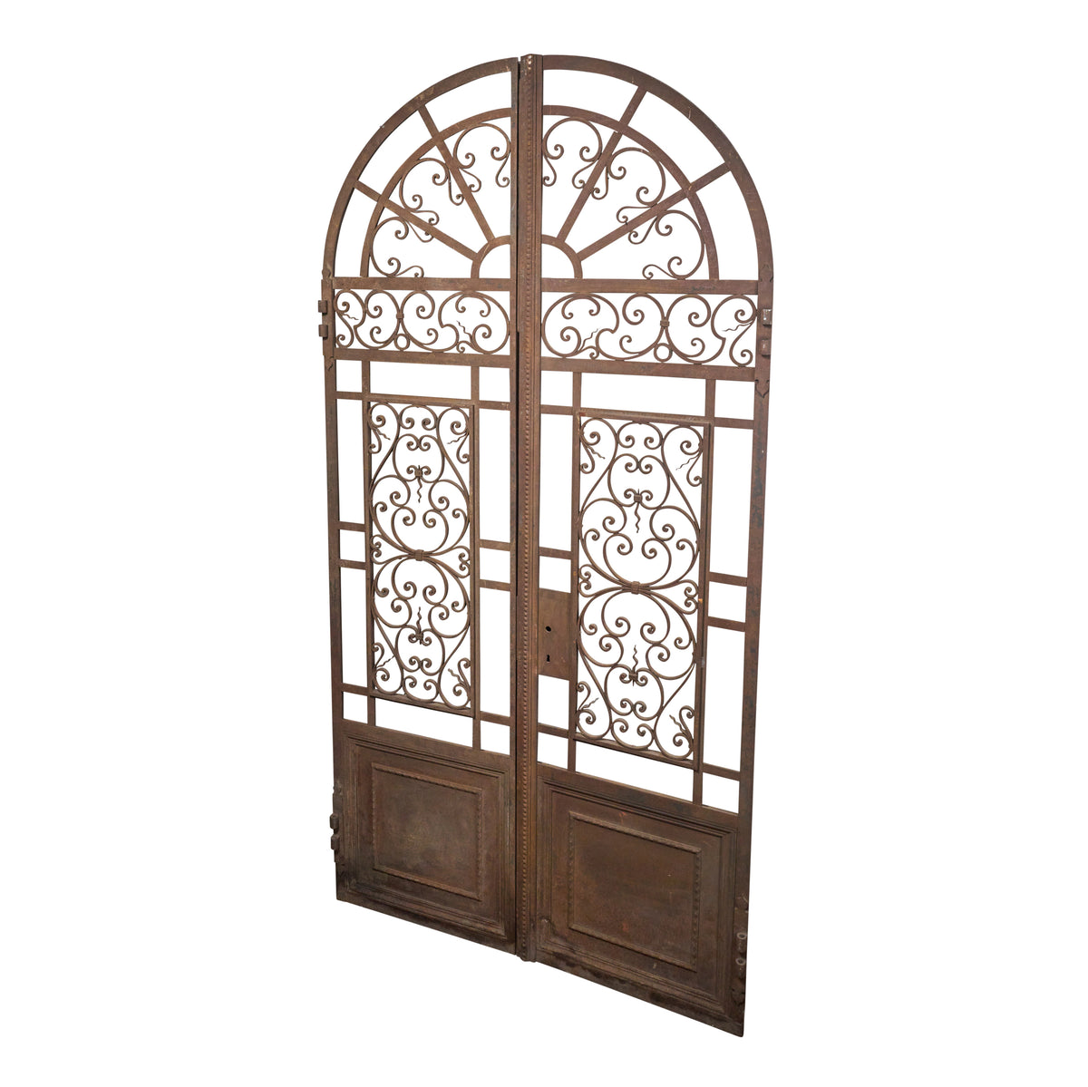 Pair of Wonderful Italian Wrought Iron Arch Top Gates | Architectural ...