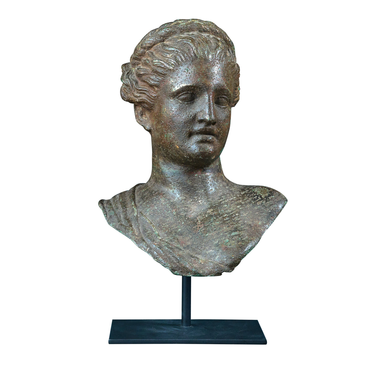 Bronze Bust of a Lady with New Custom Base | Architectural Artifacts, Inc.