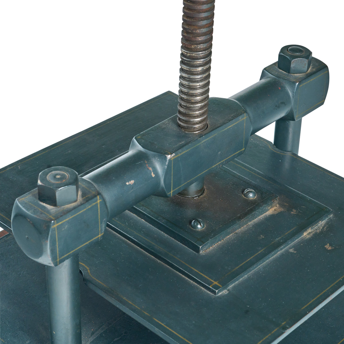 Cast Iron Book Press with Brass Handle and Newer Wood Base ...