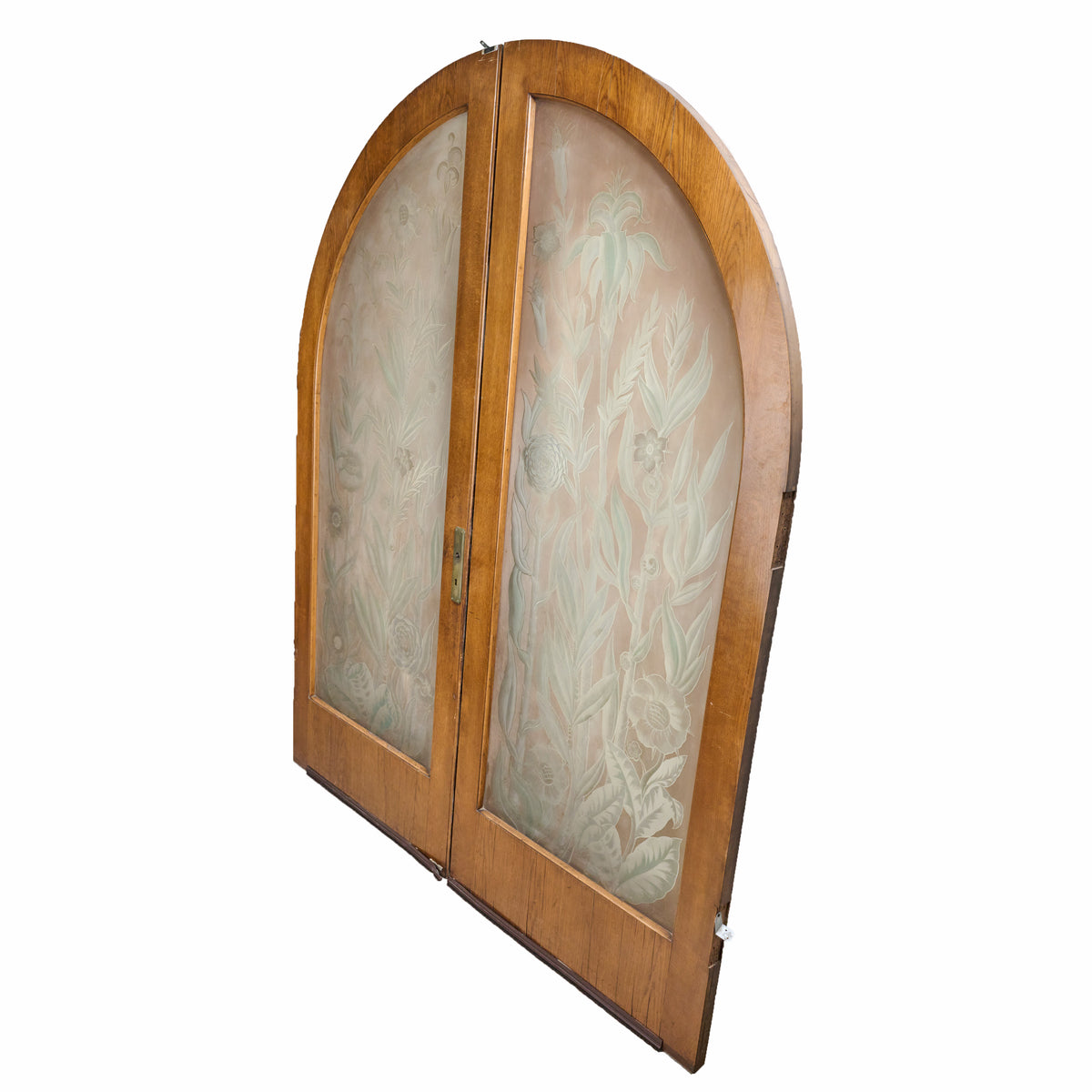 Pair of Etched and Wheel Cut Doors with Original Frame | Architectural ...