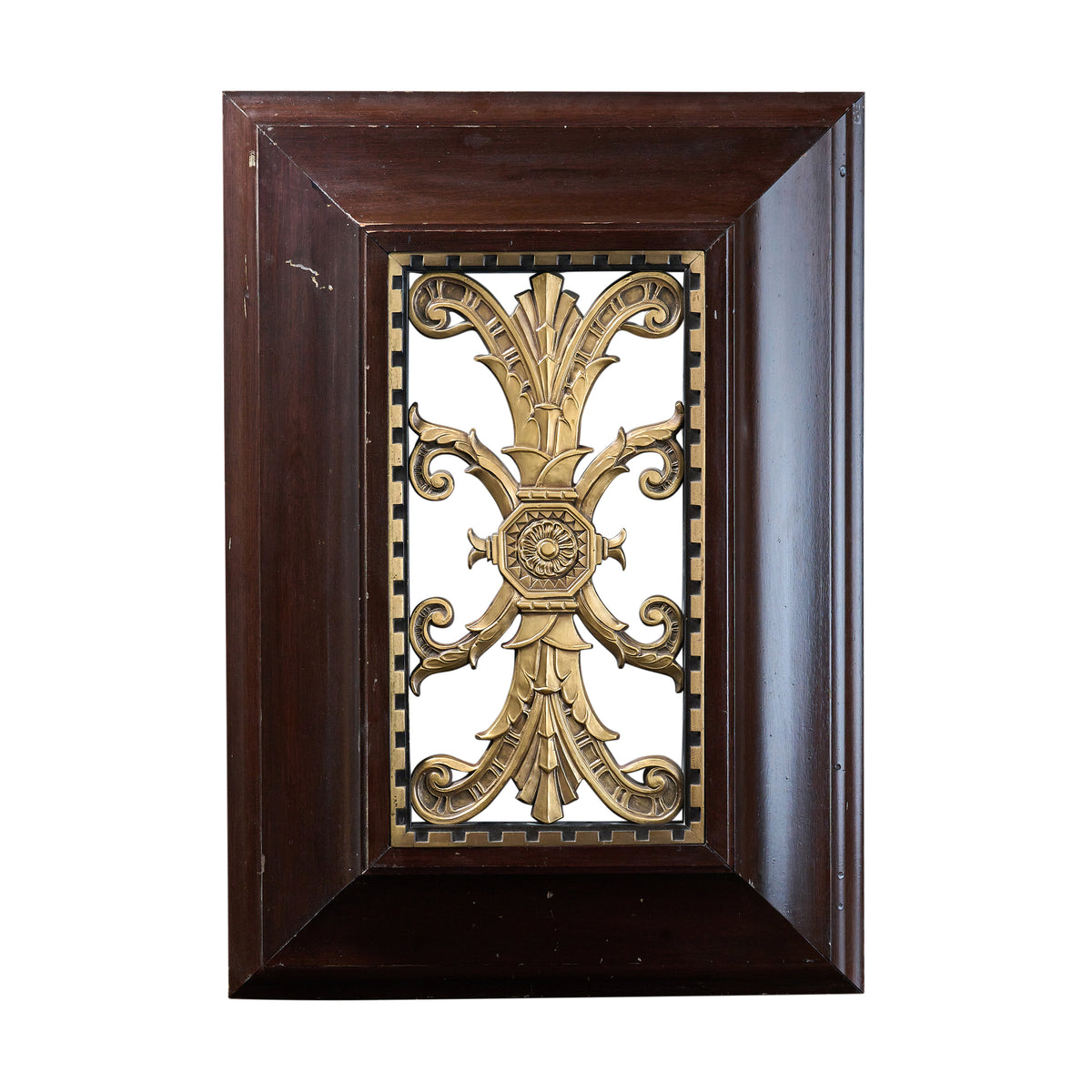 Bronze and Wood Top Panel from the Elevator at InterContinental Hotel ...