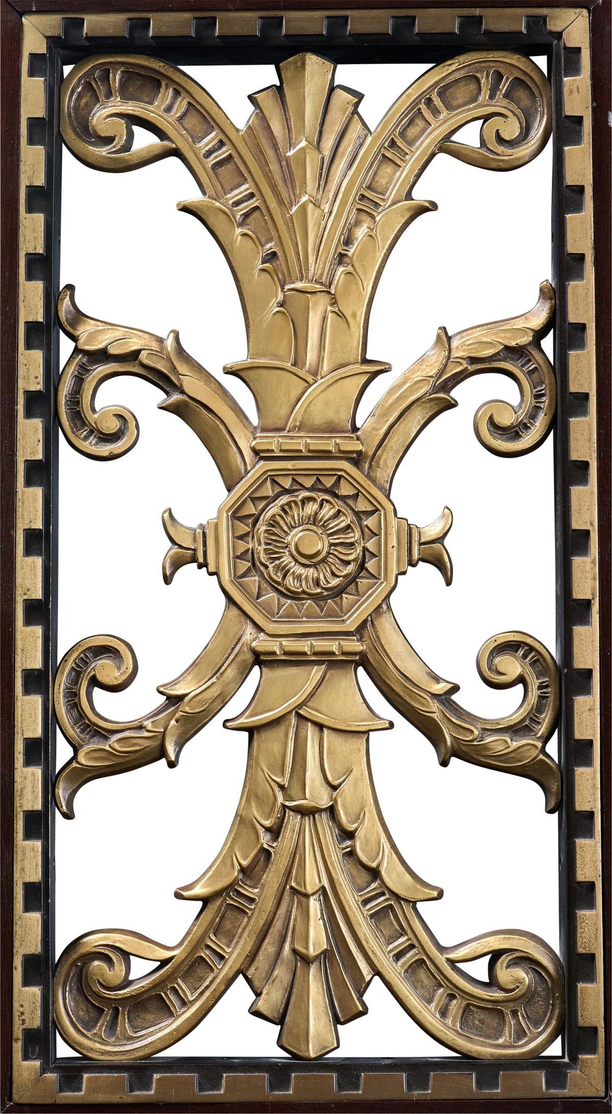 Bronze and Wood Top Panel from the Elevator at InterContinental Hotel ...