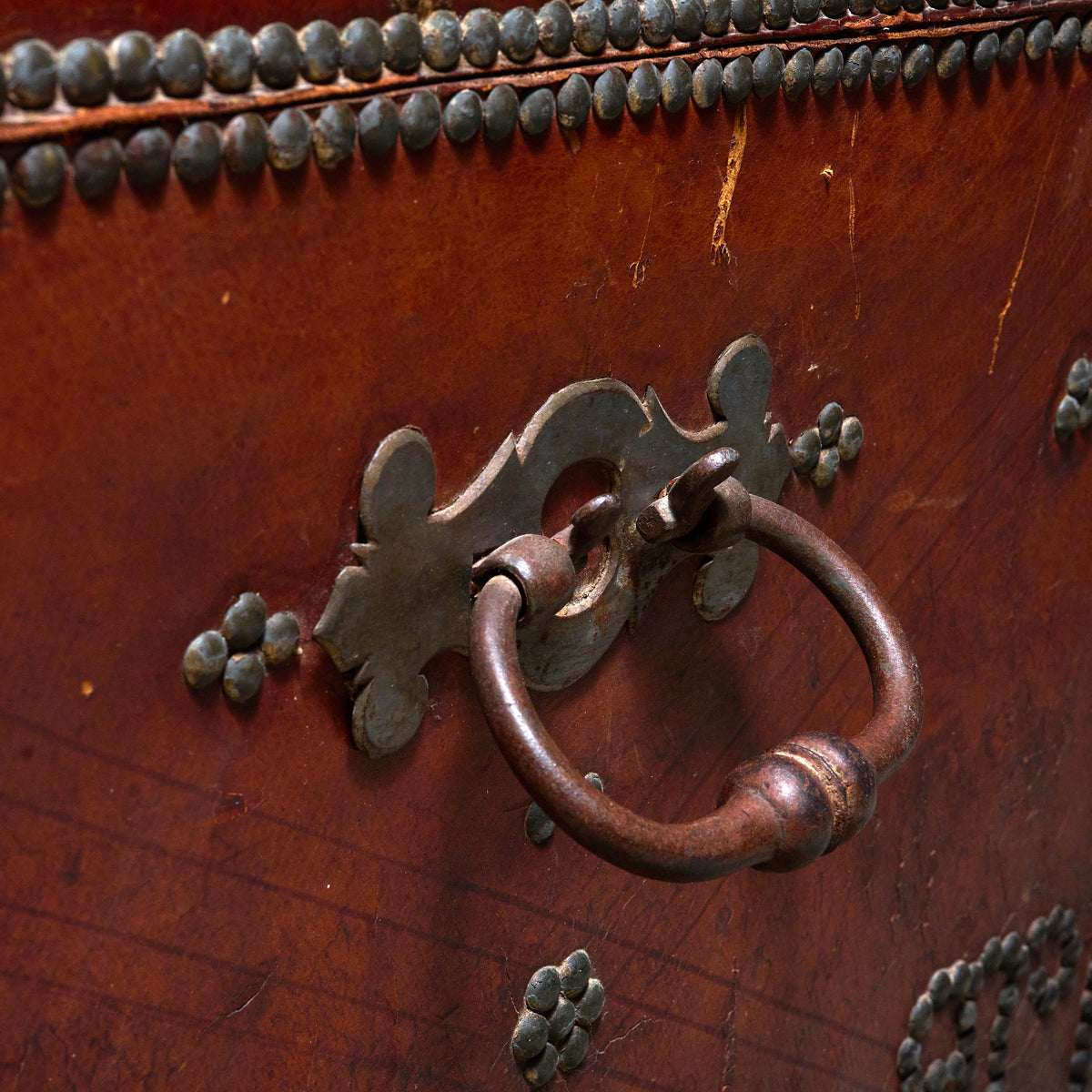 Spanish Leather and Studded Decorative Trunk on Original Stand ...