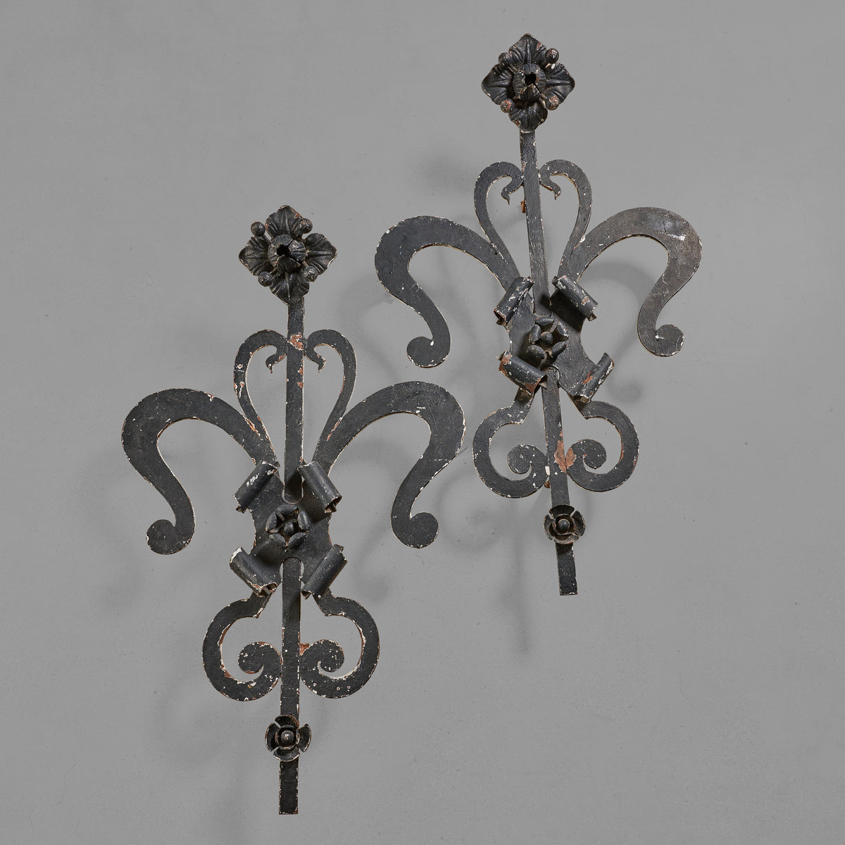 Pair of Wrought Iron Decorative Facade Ornaments | Architectural ...
