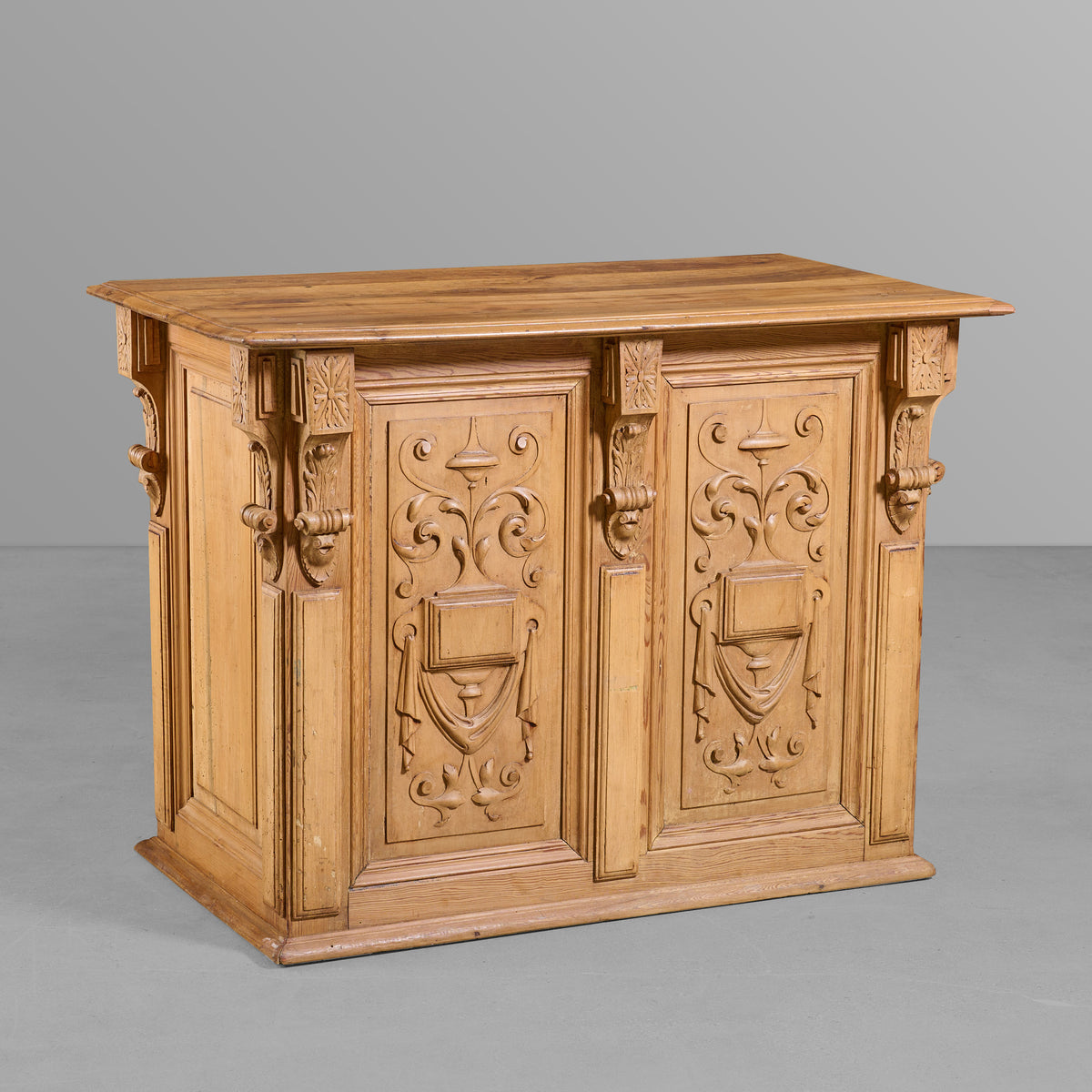 Heavily Carved Wooden Shop Counter | Architectural Artifacts, Inc.