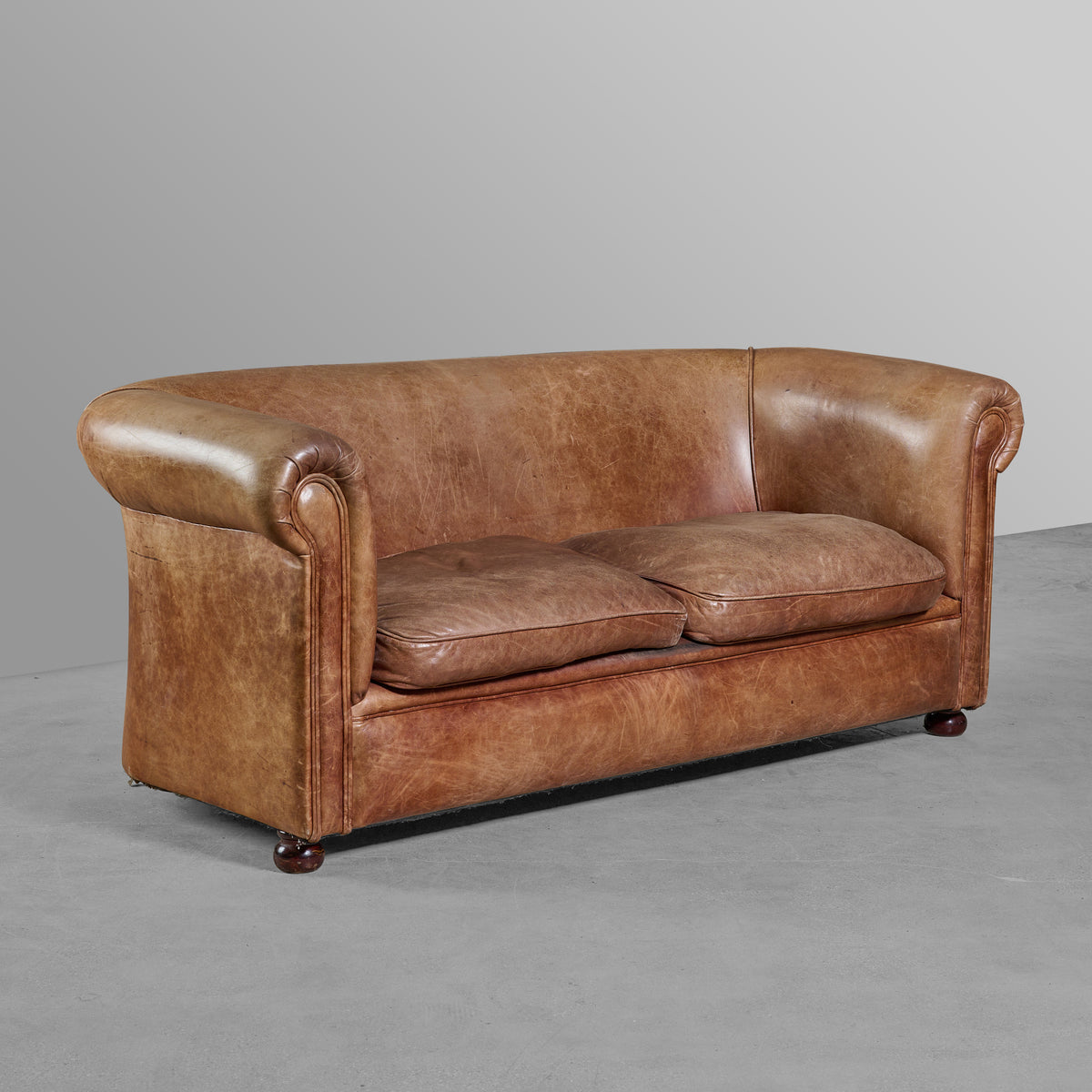 Leather Club Style Sofa | Architectural Artifacts, Inc.