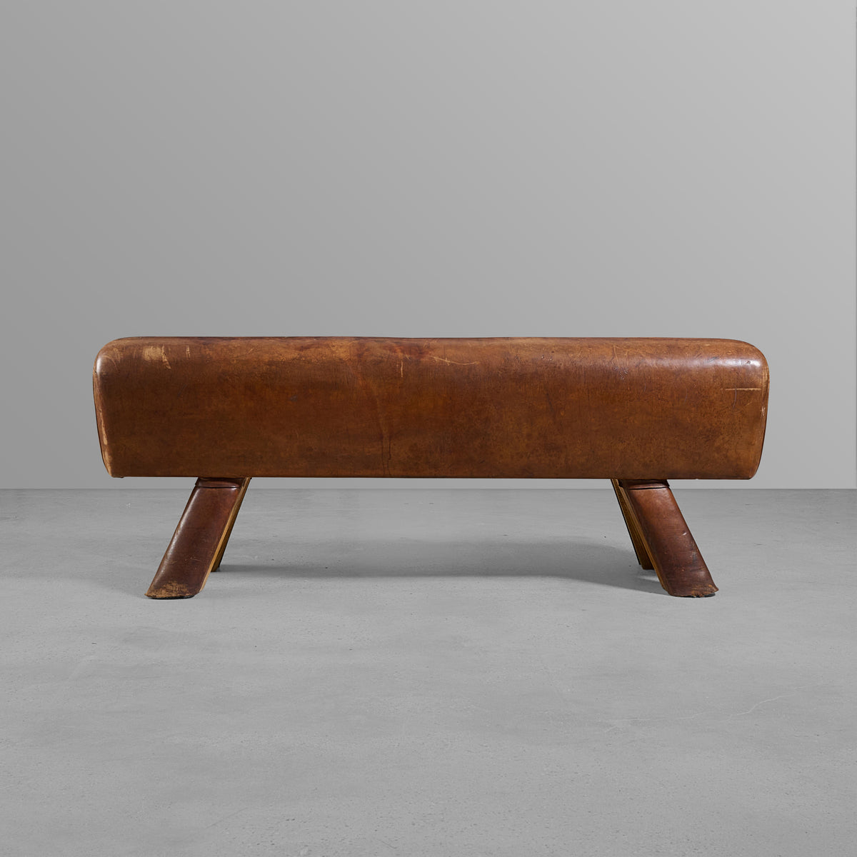 Wood and Leather Vaulting Horse Bench | Architectural Artifacts, Inc.