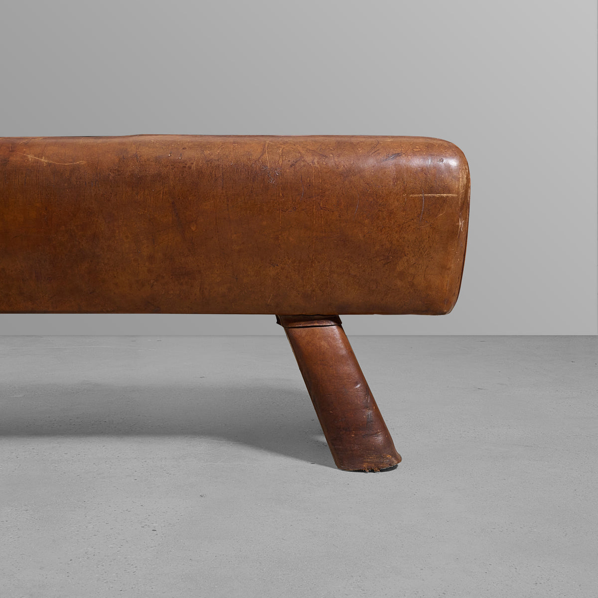 Wood and Leather Vaulting Horse Bench | Architectural Artifacts, Inc.