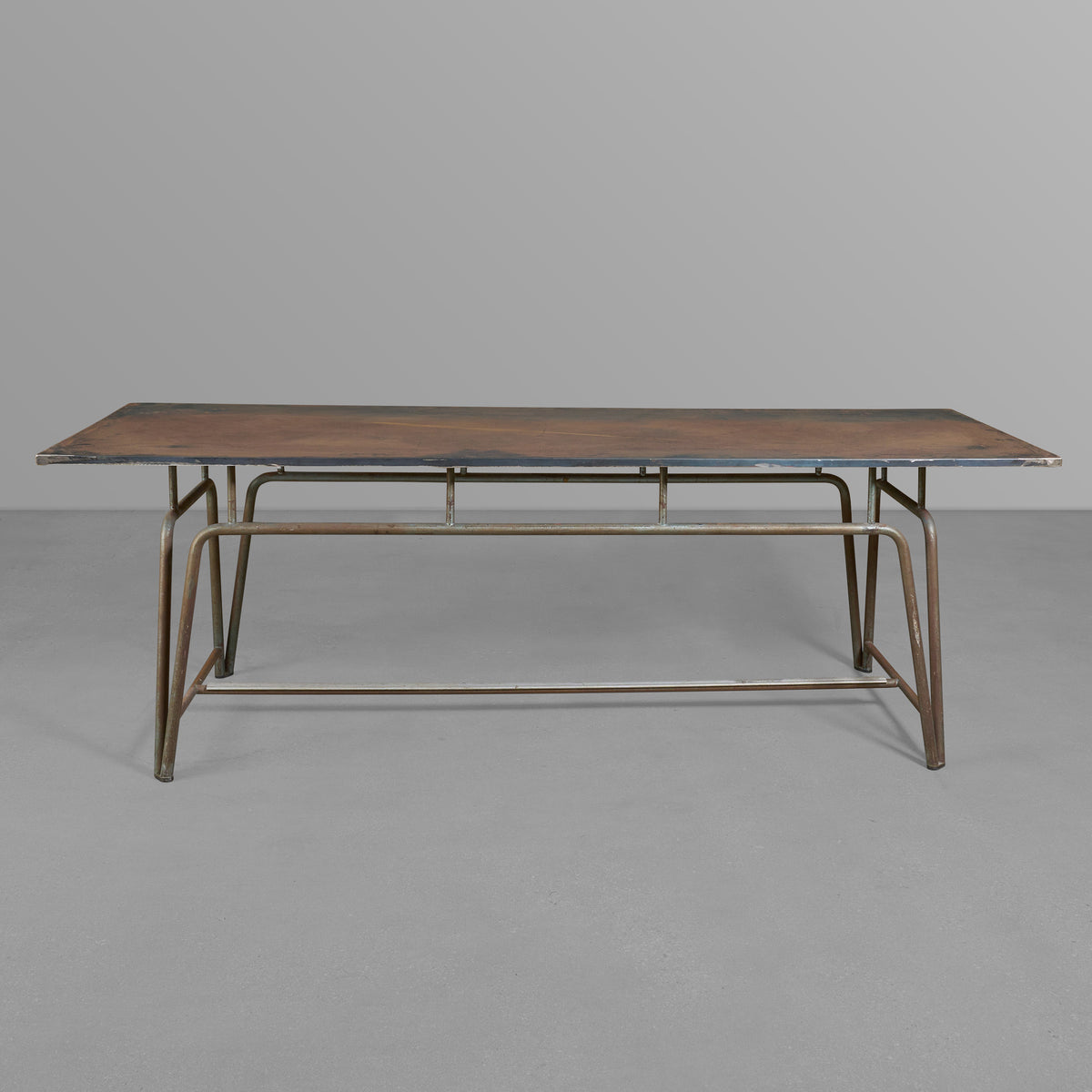 Mid Century Metal Table with a Great Base | Architectural Artifacts, Inc.