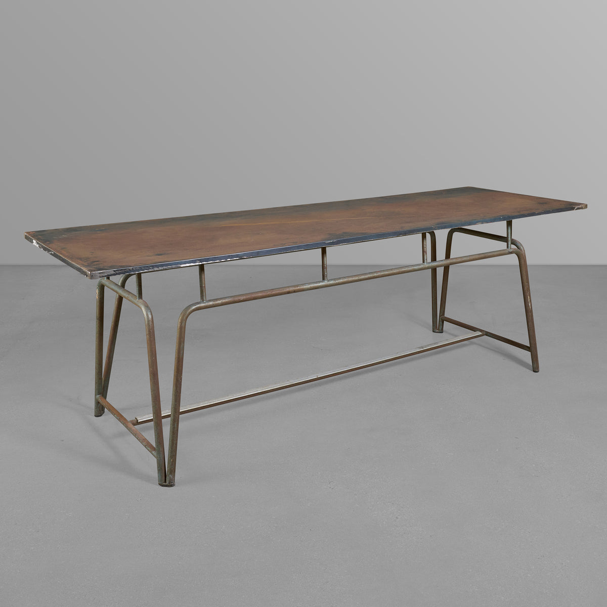 Mid Century Metal Table with a Great Base | Architectural Artifacts, Inc.