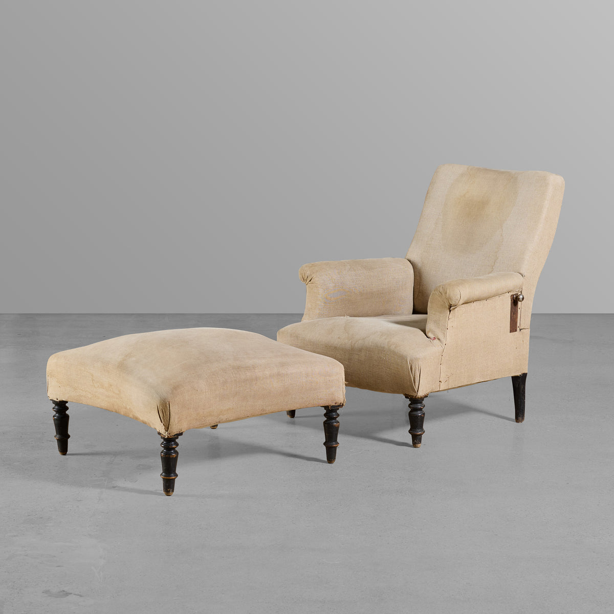 French Adjustable Chair and Ottoman | Architectural Artifacts, Inc.